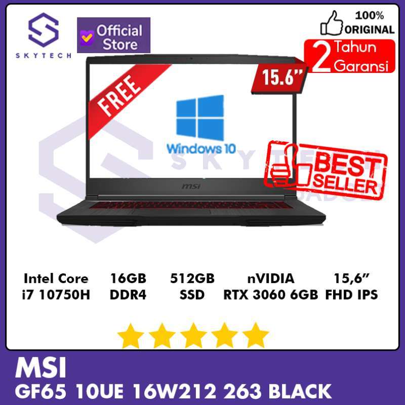 Jual MSI GF65 10UE 9S7 16W212 263 I7 10750H RAM 16GB SSD 512GB RTX3060 ...