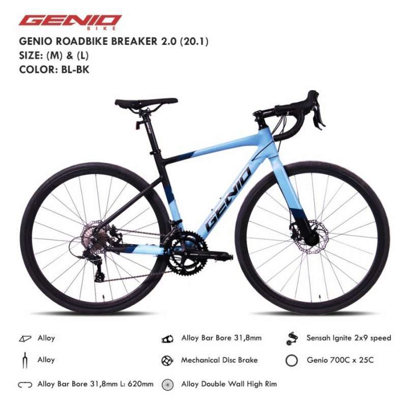 Jual Sepeda Balap Roadbike 700c Genio Breaker 2.0 Road Bike 2021 Alloy ...