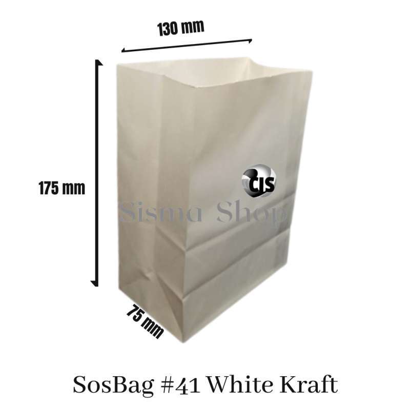 Jual Paper Bag Putih #41 - White Kraft Kantong Kertas Roti - 100 pcs di ...