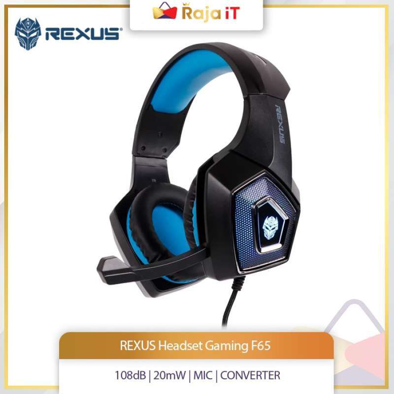 Jual REXUS Headset Gaming F65 Mic With (Led) Single Jack 3.5Mm ...