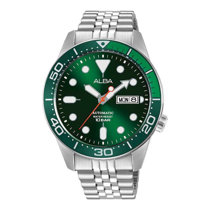 Jual Alba AL4187X1 Automatic Men Green Dial Stainless Steel Strap ...