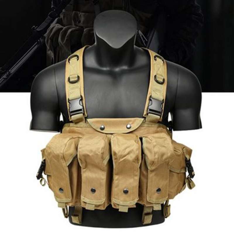 Promo MOLLE Harness Chest Rig Adjustable Tactical Modular Vest Brown ...