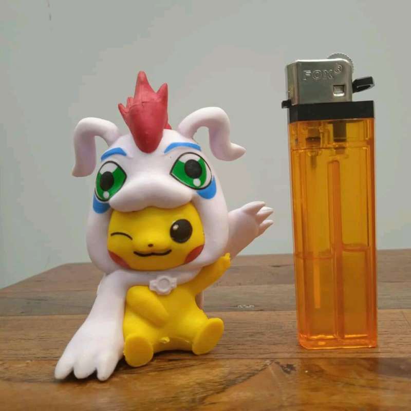 Jual Mainan Static Figure Pokemon Pikachu As Gomamon Pokemon Digimon ...