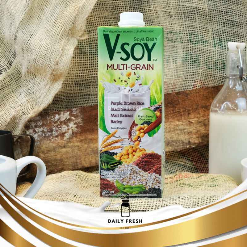 Jual V-SOY SOYA BEAN MILK MULTI GRAIN 1 LITER di Seller Mblstore ...