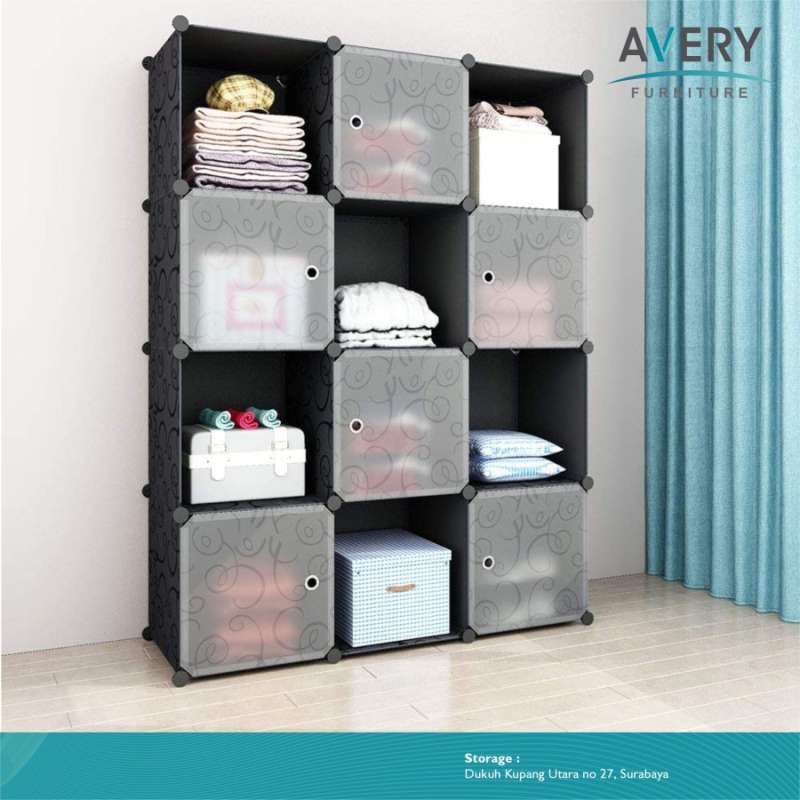 Jual Pw-b12 - Lemari Pakaian Plastik Diy / Rak Baju Multifungsi ...