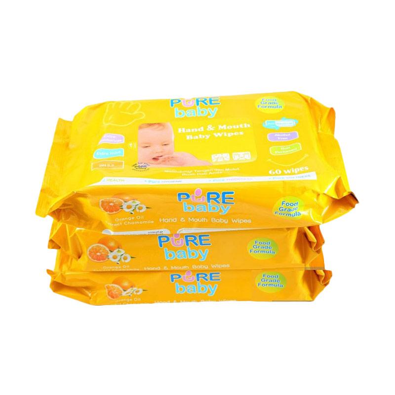 Jual Buy 2 Get 1 - Pure Baby Hand and Mouth Baby Wipes Orange Tissue ...
