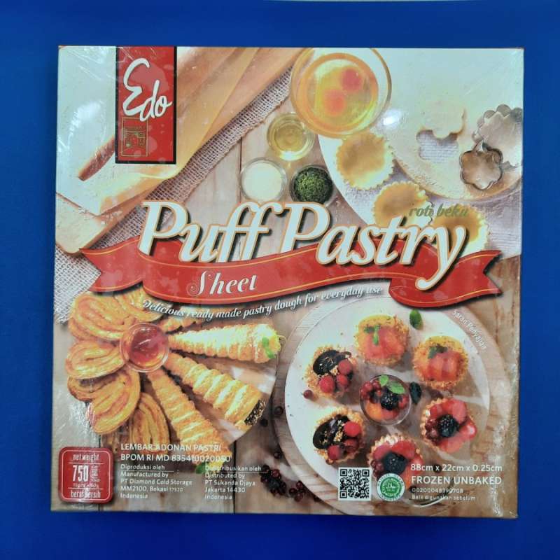 Jual Edo Puff Pastry Sheet 750gr Isi 15pcs di Seller MegaFroz Frozen ...