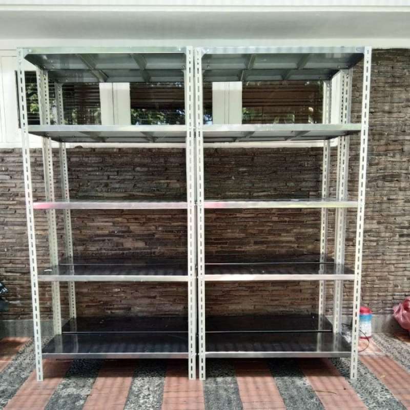 Promo Rak lemari besi siku lubang serbaguna - Putih Diskon 1% di Seller ...