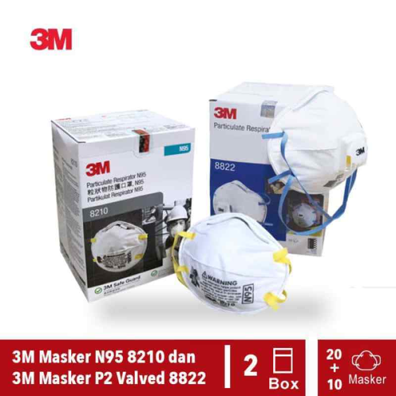 Jual PAKET MASKER MEDIS N95 MERK 3M TANPA VALVE DAN DENGAN KATUP ...