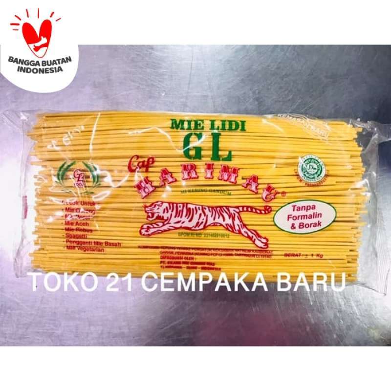 Jual Mie Lidi GL Cap Harimau 1 KG | Mi Lidi Mentah Mi Gandum Mi Kiloan ...