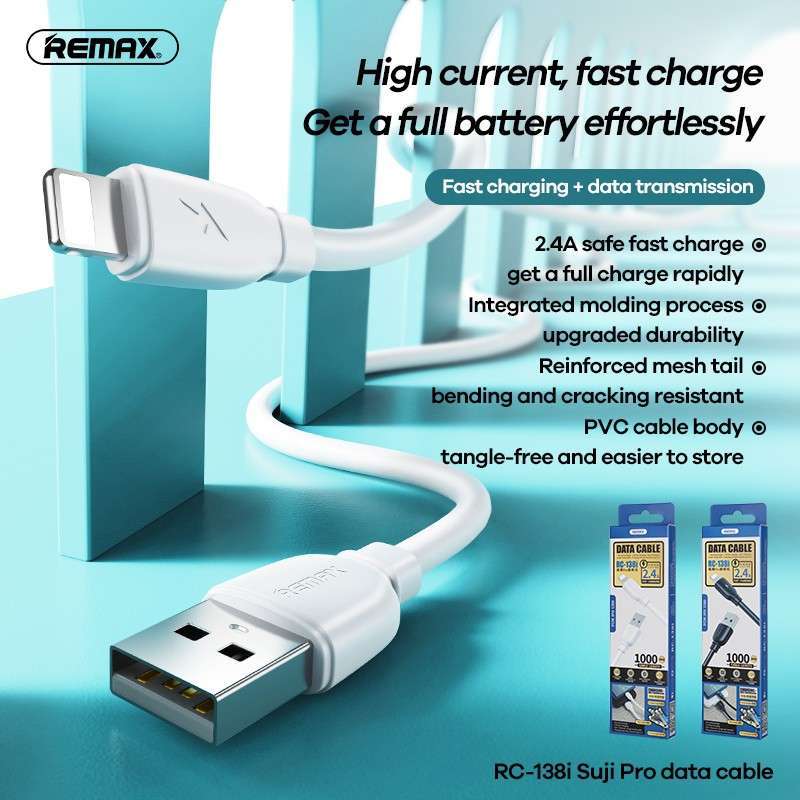 Jual Remax Cable Suji Pro Rc-138 For Lightning ,Fast Charging - Putih ...