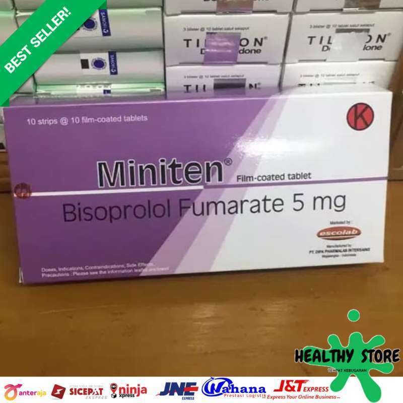 Jual Miniten 5 Mg Bisoprolol 5 Mg Per Box Isi 100 Tablet Original ...