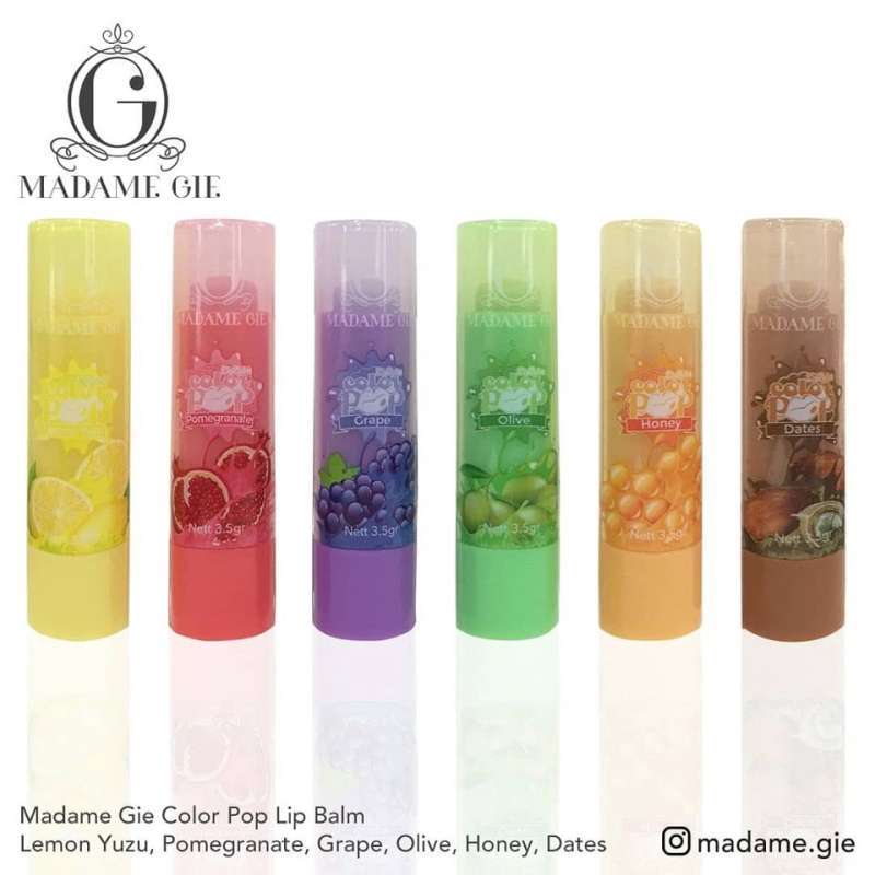 Jual (ORIGINAL) MADAM GIE COLOR POP LIP BALM FRUITY SERIES /LIP BALM ...