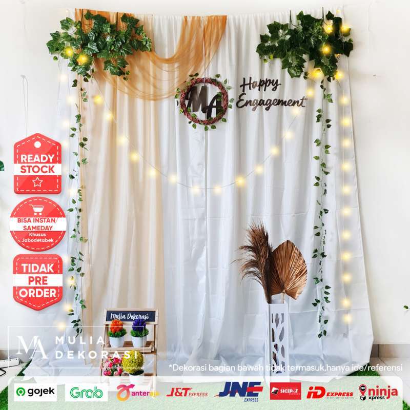 Jual Dekorasi Lamaran Tunangan Backdrop Nikahan PhotoBooth DIY Akad ...
