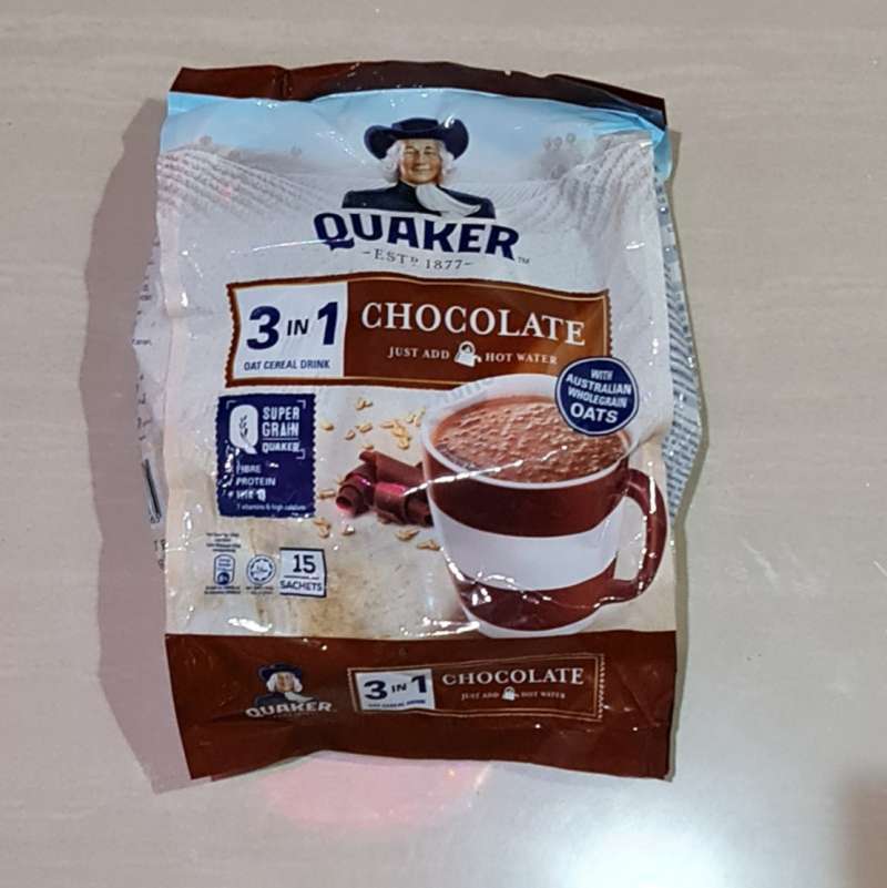Jual Oat Cereal Drink Quaker 3in1 Chocolate / Coklat 15 x 28 Gram di ...