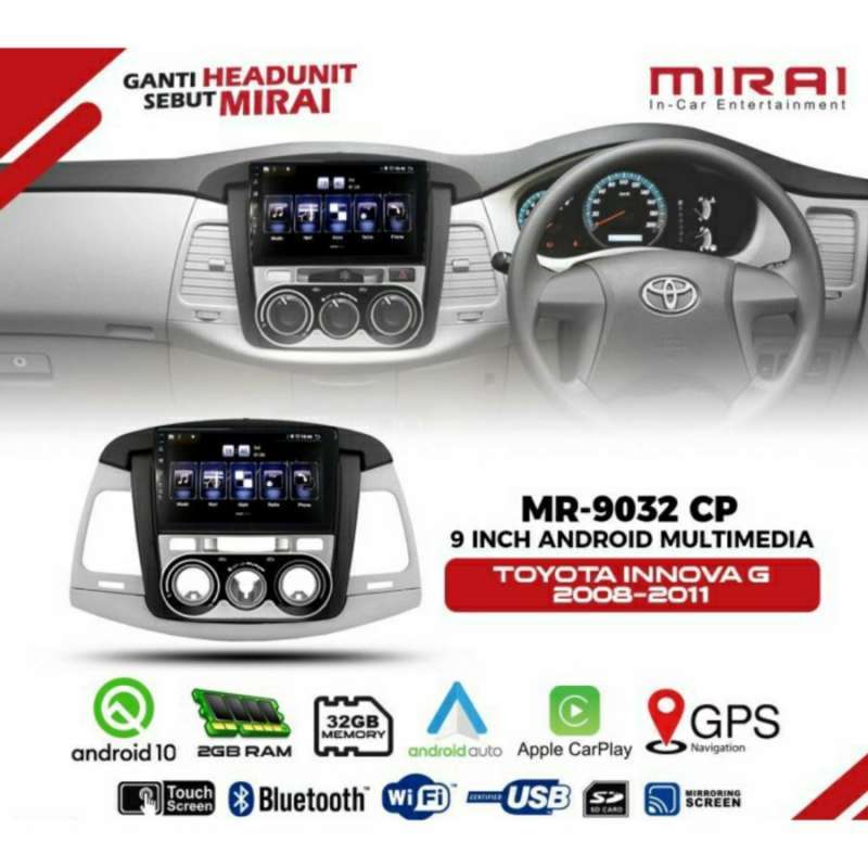 Jual Head Unit Android MIRAI 9032VC Innova Type G 2005-2011 MR 9032 CP di Seller Hariman Variasi ...