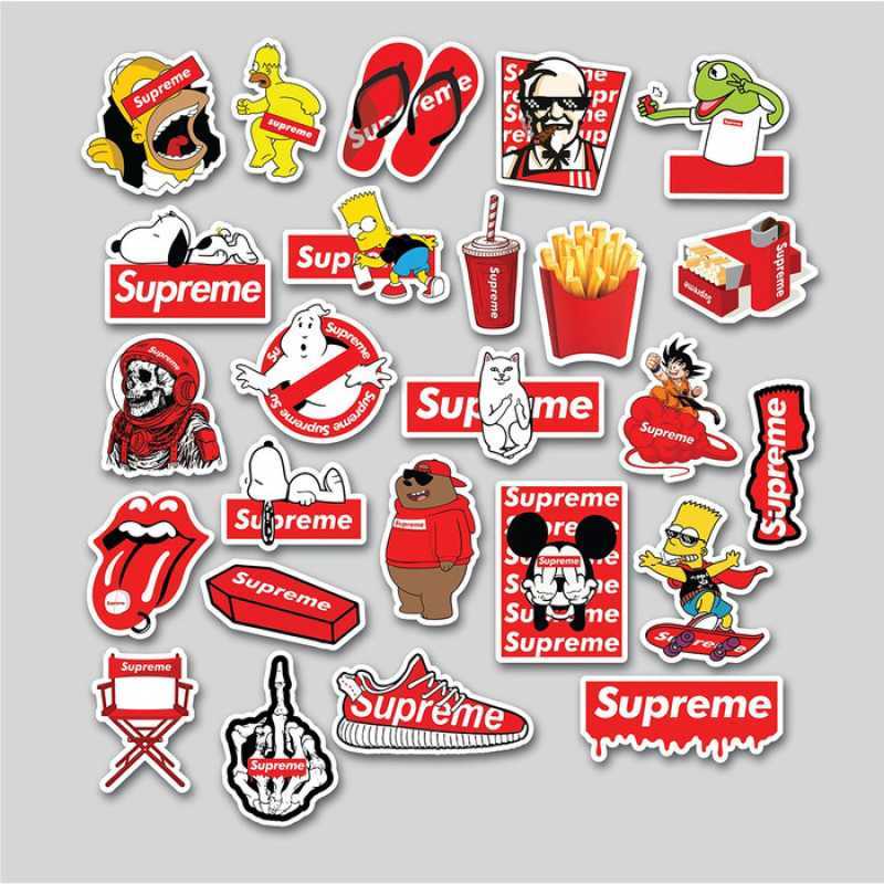 Promo STICKER PACK SUPREME | STICKER TUMBLER | STIKER LAPTOP KOPER HELM ...