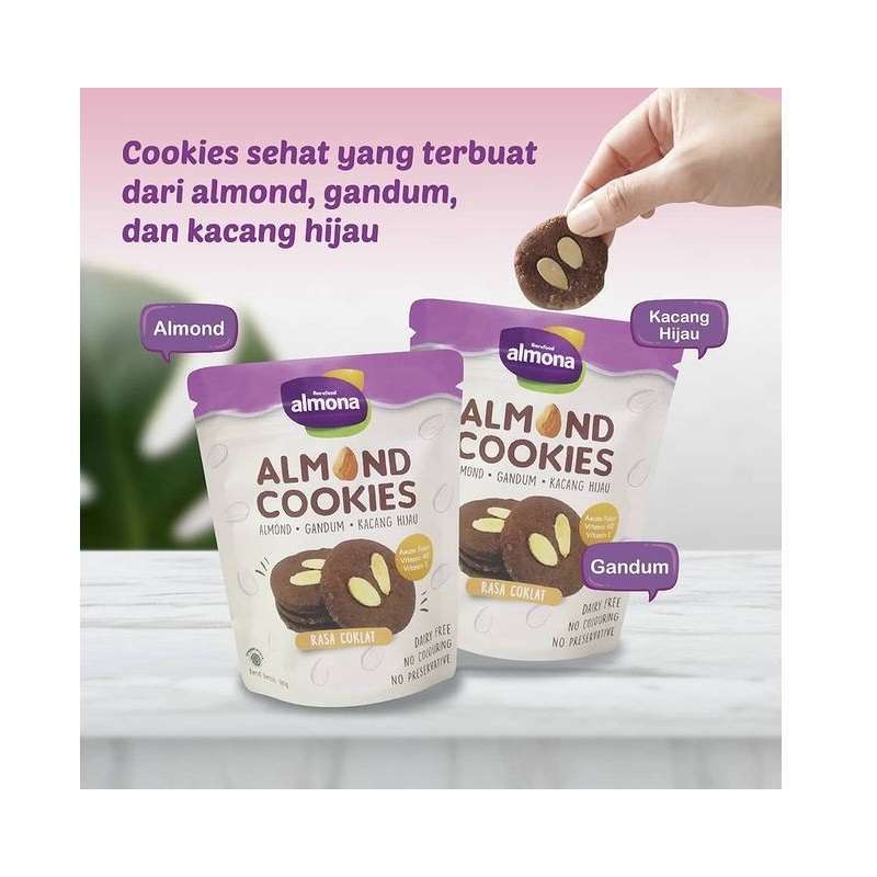 Jual Almona Almond Cookies Rasa Coklat Dari Barefood Cemilan Snack ...
