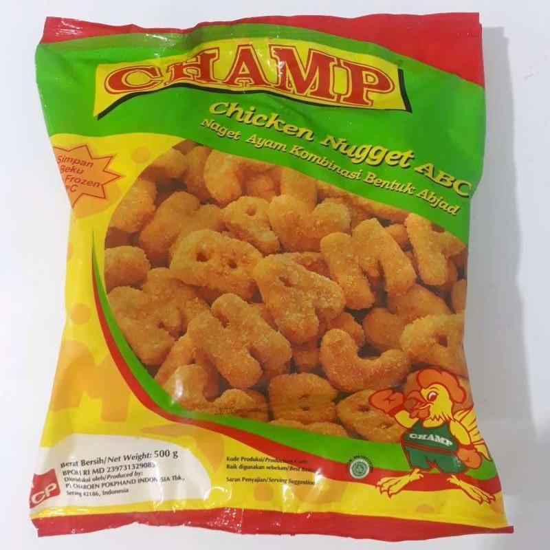 Promo Champ Chicken Nugget ABC Naget Ayam Kombinasi Bentuk ABC 500 Gram ...