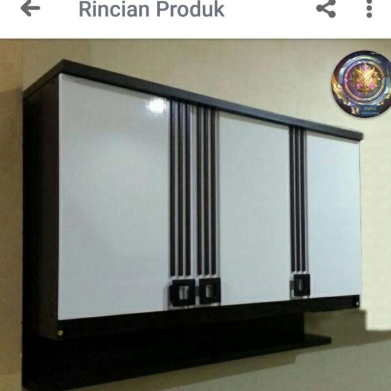 Jual RAK PIRING LEMARI GANTUNG DAPUR KITCHEN SET ATAS 3 PINTU LIS di ...
