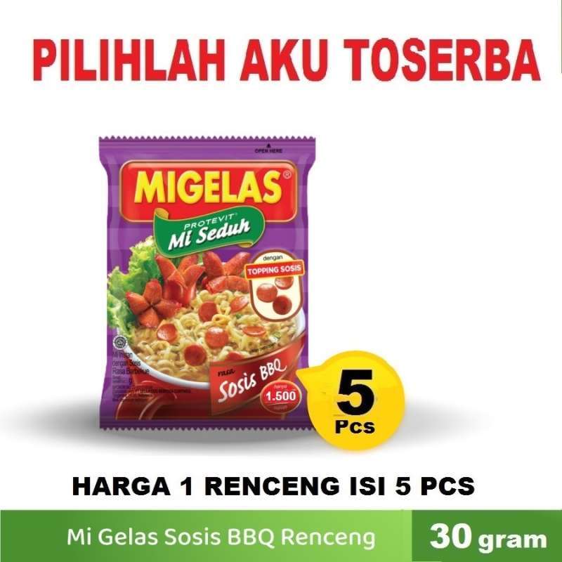 Promo Mie Gelas Migelas Rasa Sosis Bbq @28 Gr - (harga 1 Renceng Isi 5 ...