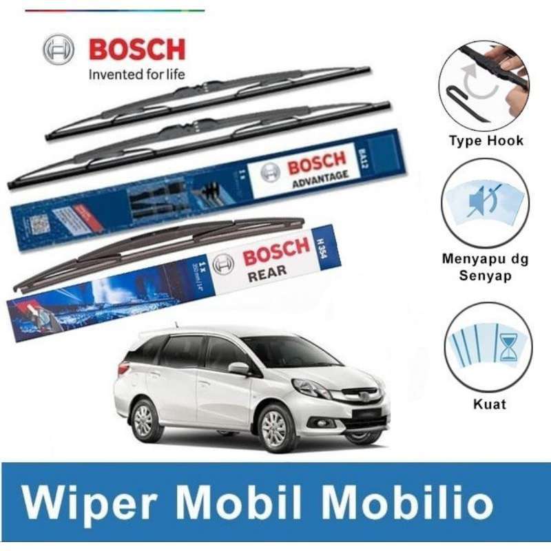 Promo Wiper Kaca Mobil Honda Mobilio Set Depan Belakang Wiper Mobil