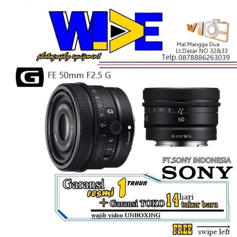 Promo TOKO WIDE Sony FE 50mm f/2.5 G / Lensa Sony FE50mm f2.5 G lens ...