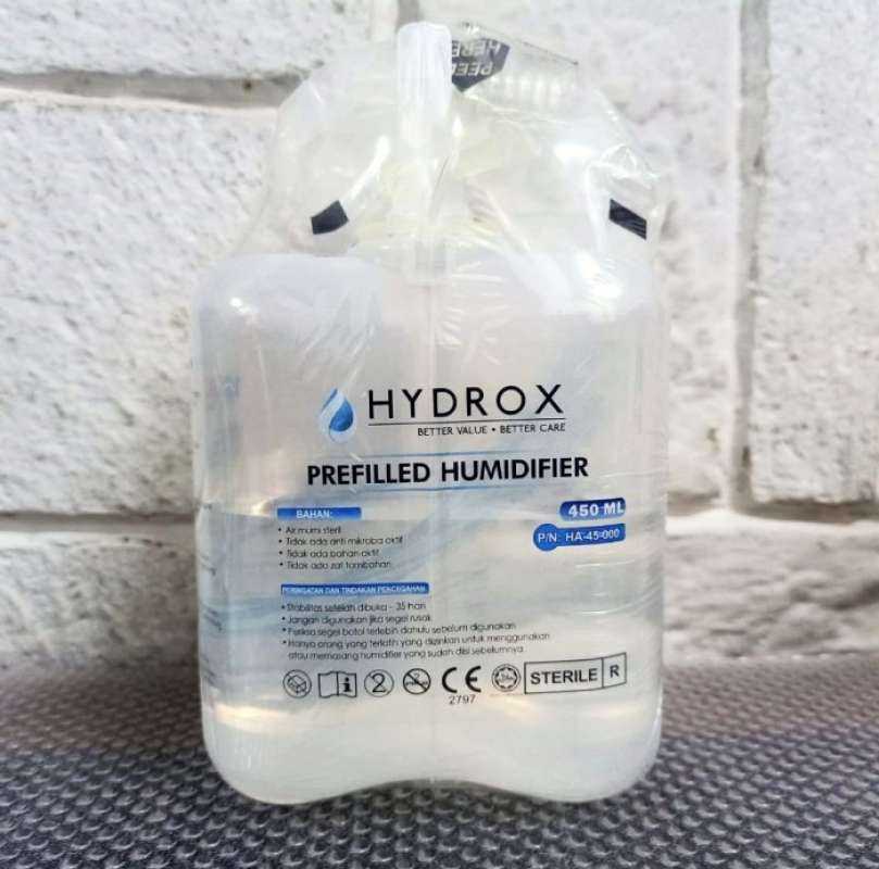 Jual Hydrox Prefilled Humidifier 450ml/ Cairan Oksigen Steril O2 di ...