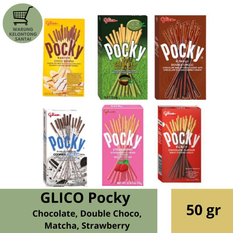 Jual GLICO Pocky Stick Biskuit 50gr (Chocolate, Double Choco, Matcha ...