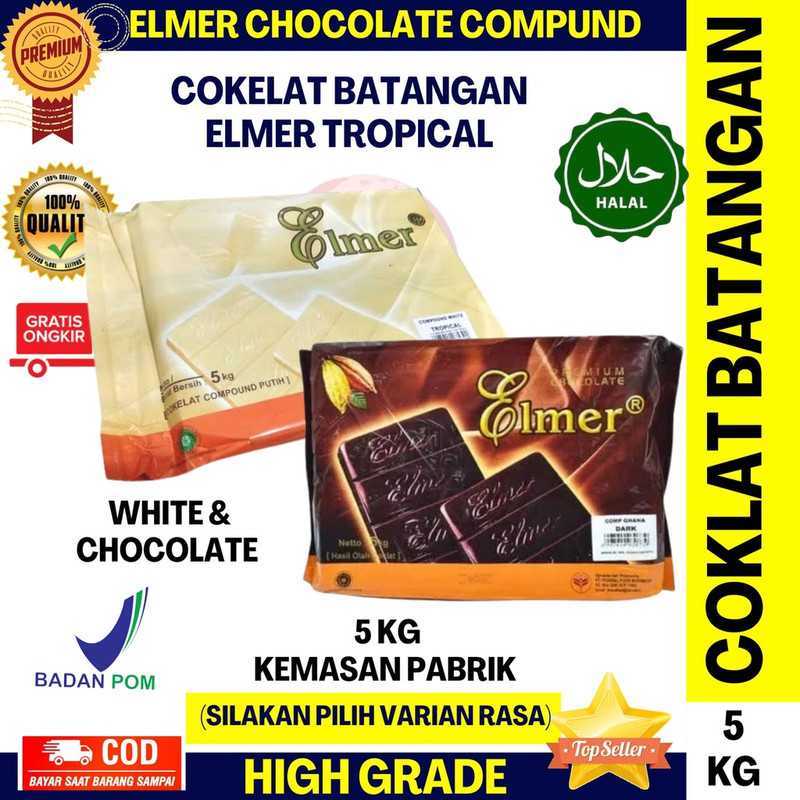 Jual Elmer Coklat Batang 5 KG White Compound Chocolate Compound Elmer ...