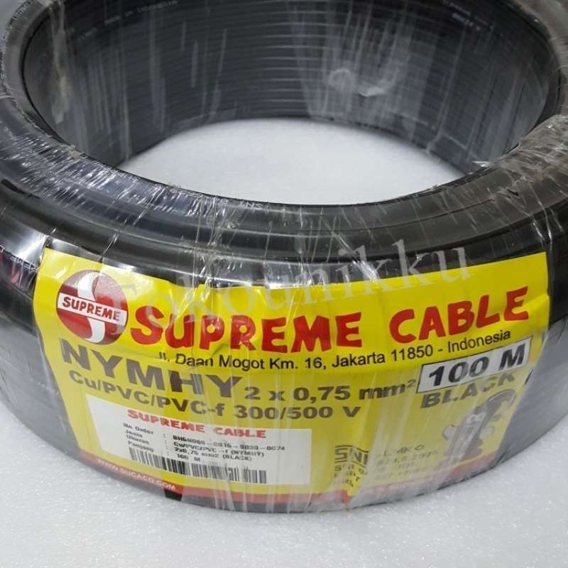 Jual KABEL LISTRIK SERABUT/NYYHY SUPREME 2X0,75MM PANJANG 100M di Seller Tokounikku - Sukoharjo ...