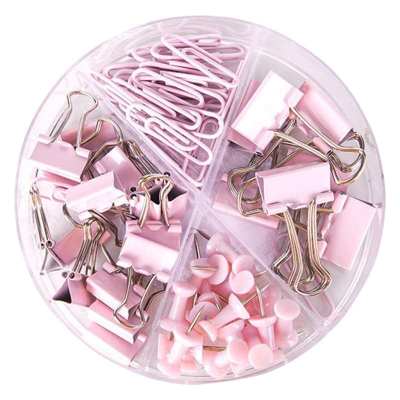 Promo 72x Binder Clips Kits Push Pins Paper Clips Map Tacks Portfolio ...
