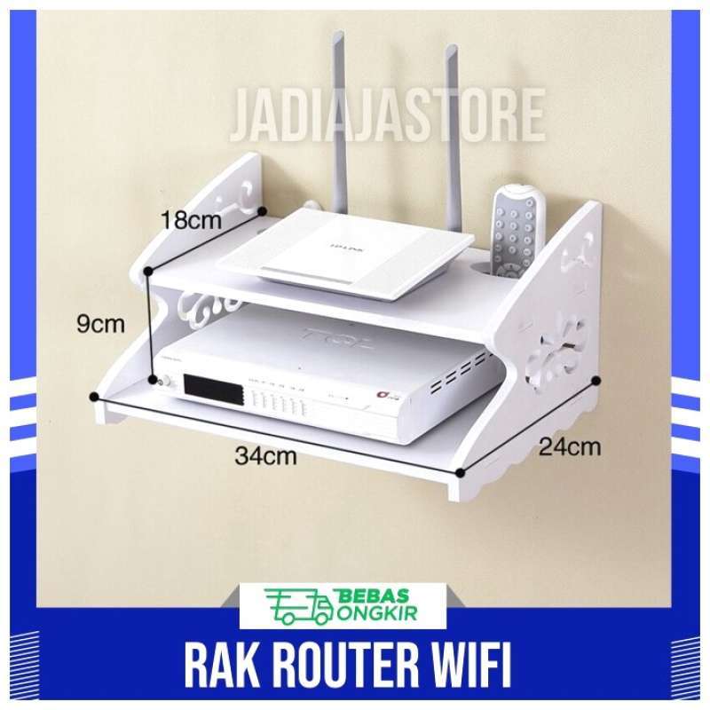 Jual Rak Gantung Dinding Ambalan Tempat Router Wifi / Tempat Remote Tv ...