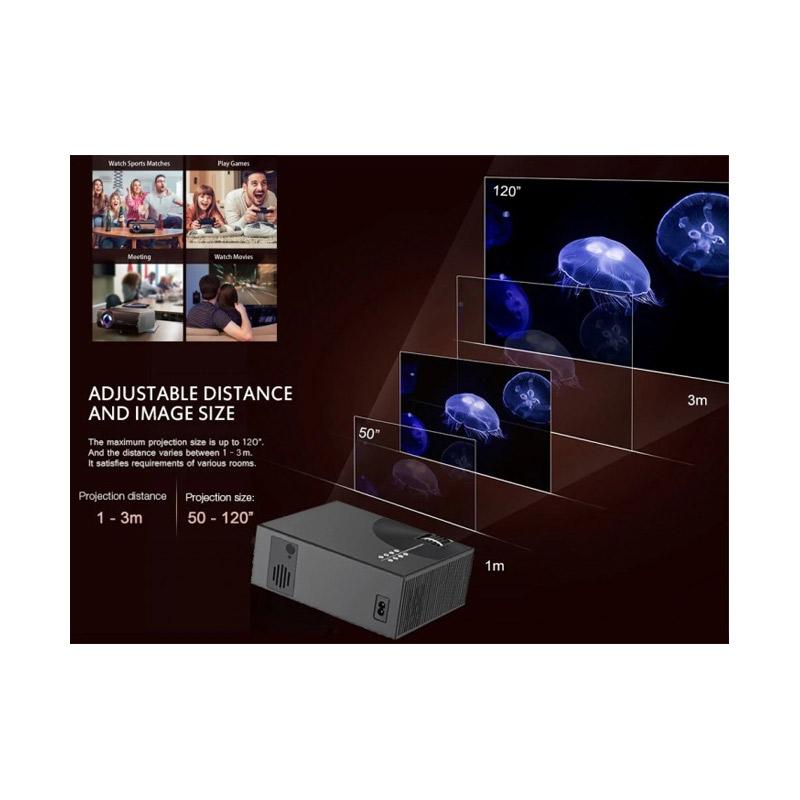 Jual Cheerlux C7 Mini Led Projector With Screen Mirroring [1500 Lumens ...