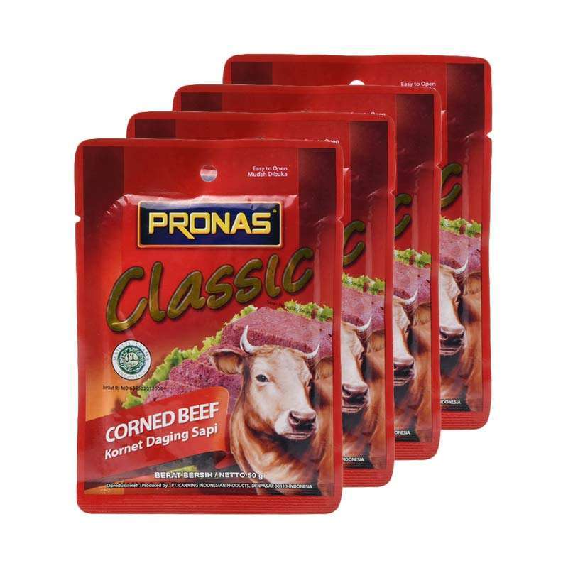 Jual Pronas Classic Corned Beef Sachet [50 G X 4 Pcs] 0301010005 Di ...