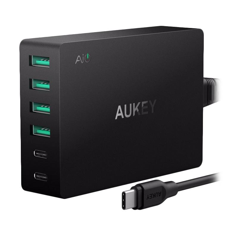 Jual AUKEY PA-Y6 Charging Station QC3.0 Adaptor Charger [4 Port USB/ 2 ... Jual AUKEY PA-Y6 Charging Station QC3.0 Adaptor Charger [4 Port USB/ 2 ...
