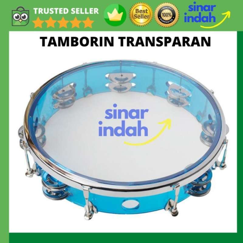 Promo TAMBORIN DOUBLE RING TRANSPARAN TAMBOURINE TAMBORINE PERKUSI ...