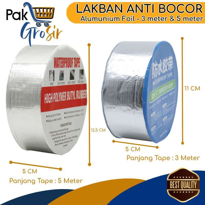 Jual Lakban Anti Bocor Alumunium Foil Tape Penambal Atap Bocor Serba Guna 5m Dan 3m - 3m Di ...