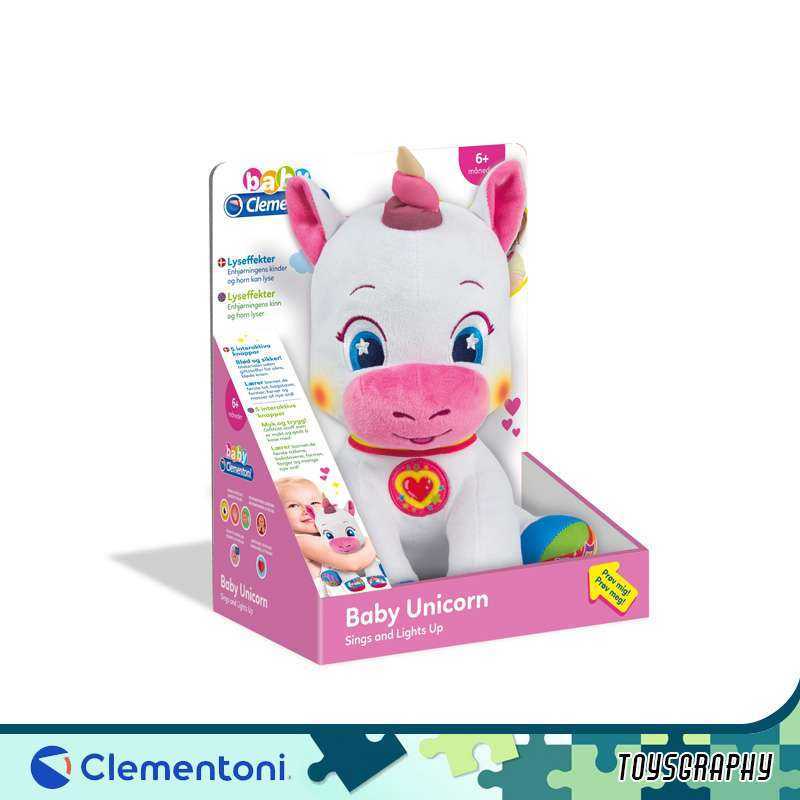 Jual Baby Clementoni Baby Unicorn Sings and Lights Up Interactive Plush ...
