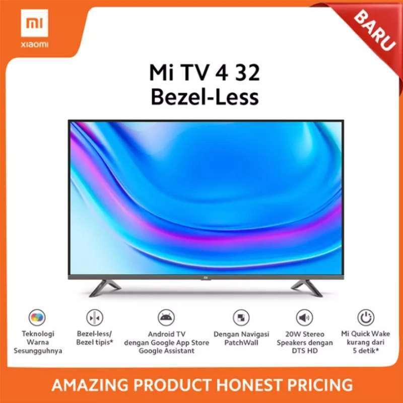 Promo Xiaomi Mi TV 4 Bezel-Less Smart TV [32 Inch/ Android] Garansi ...