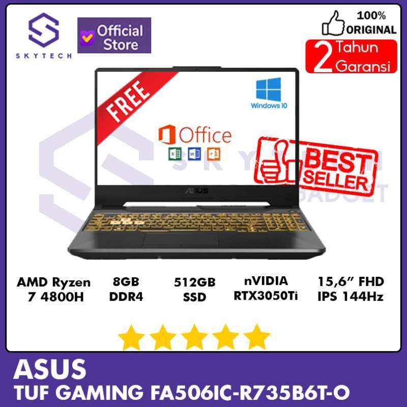 Jual LAPTOP GAMING ASUS TUF FA506IC R735B6T-O AMD RYZEN 7 4800H RAM 8GB ...