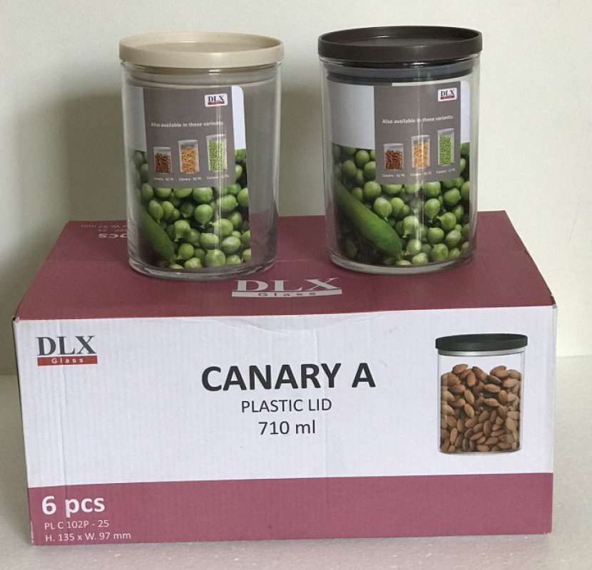 Jual BEST PROMO Toples Kaca Canary A Ukuran 710ml (Set 6 pcs) di Seller Flakes Store ...