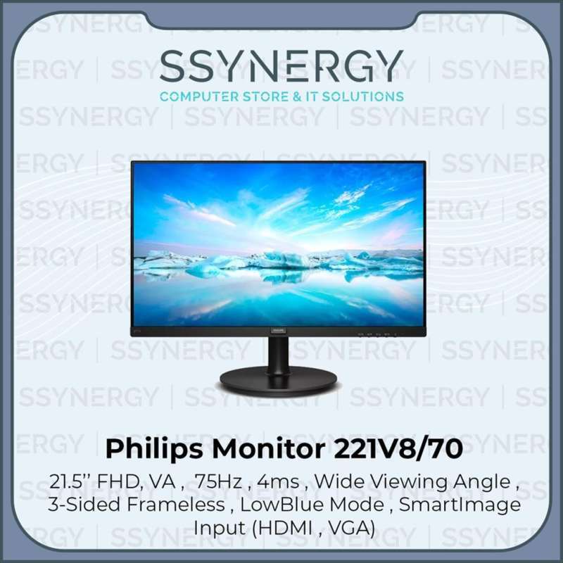 Jual Monitor LED Philips 221V8 22 VA 1080p 75Hz VGA HDMI Vesa 100x100mm ...