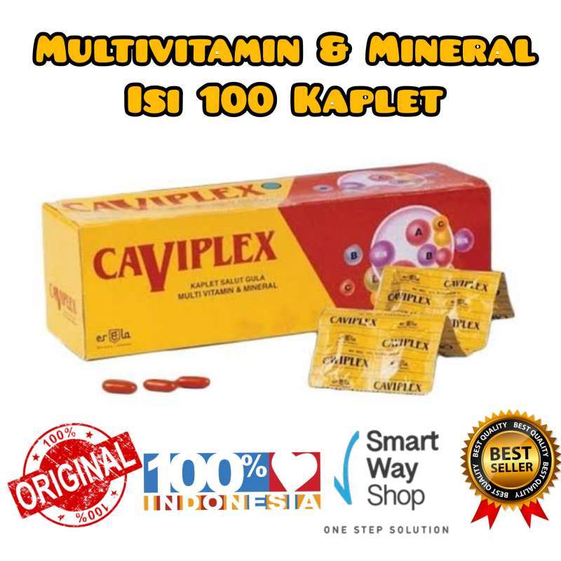 Promo CAVIPLEX Multivitamin dan Mineral 1 Box isi 100 Kaplet ORI BPOM ...
