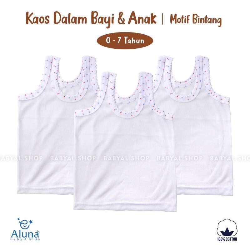 Promo Singlet Bayi Kaos Dalam Anak Putih Motif Bintang Original Kiki ...