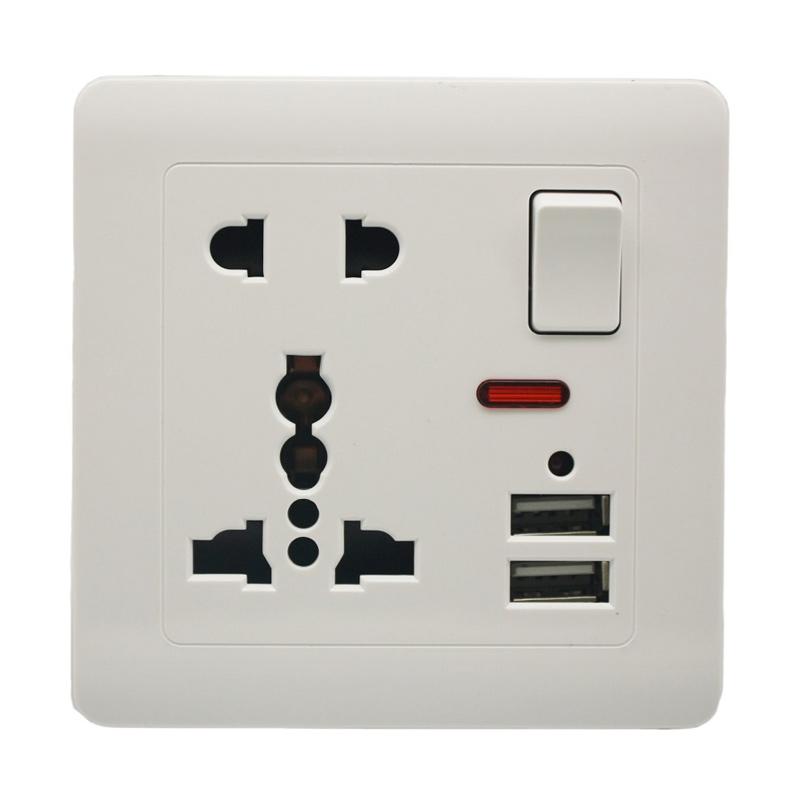 Promo Panzer Wall Socket [5 Socket Listrik/ 2 USB Output/ Tombol On-Off ...