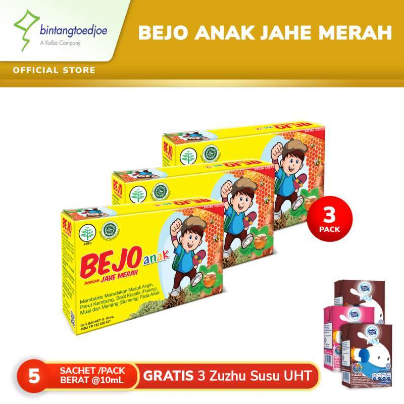 Jual Bejo Anak Jahe Merah Sachet 3 Pack (15 Sachet) Free 4 Zuzhu Susu ...