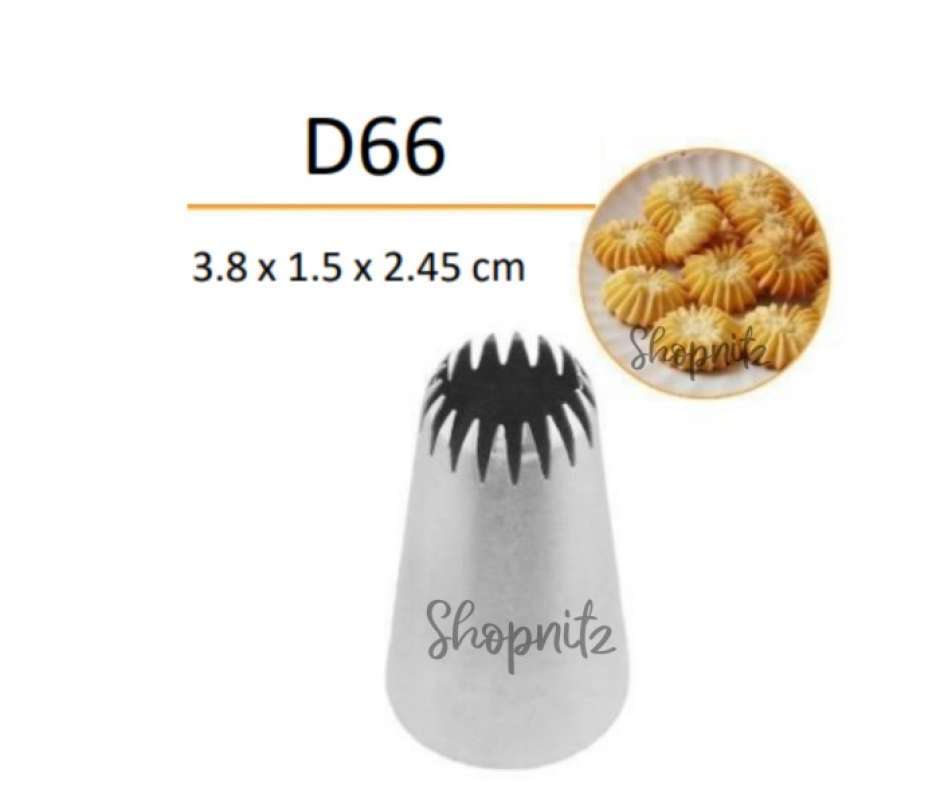 Jual SPUIT #D66 NOZZLE PIPING CETAKAN DEKORASI CAKE KUE TIPS PASTRY ...