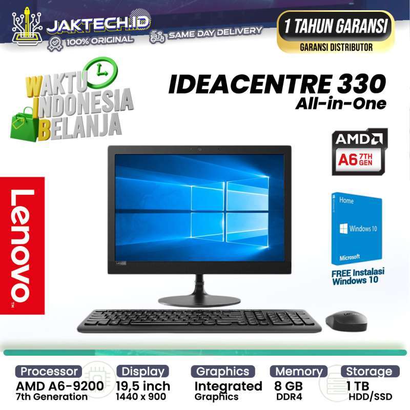 Jual PC AIO Lenovo All in One 330 AST AMD A6 8GB HDD 1TB / SSD Windows ...