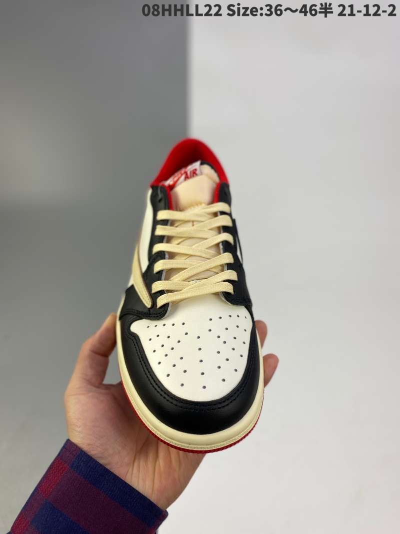 Jual 2 Travis Scott x fragment x NIKE AIR Jordan 1 low top black red ...